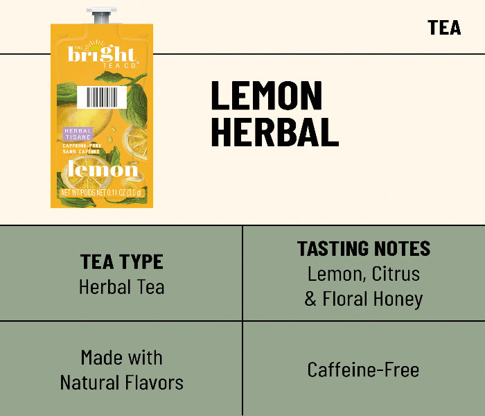 Bright Tea Co.® Lemon Herbal Tea Fresh Packs for Flavia Brewer – Italy ...
